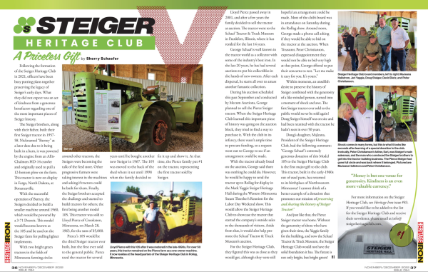 Steiger Heritage Club—A Priceless Gift by Sherry Schaefer | Steiger ...